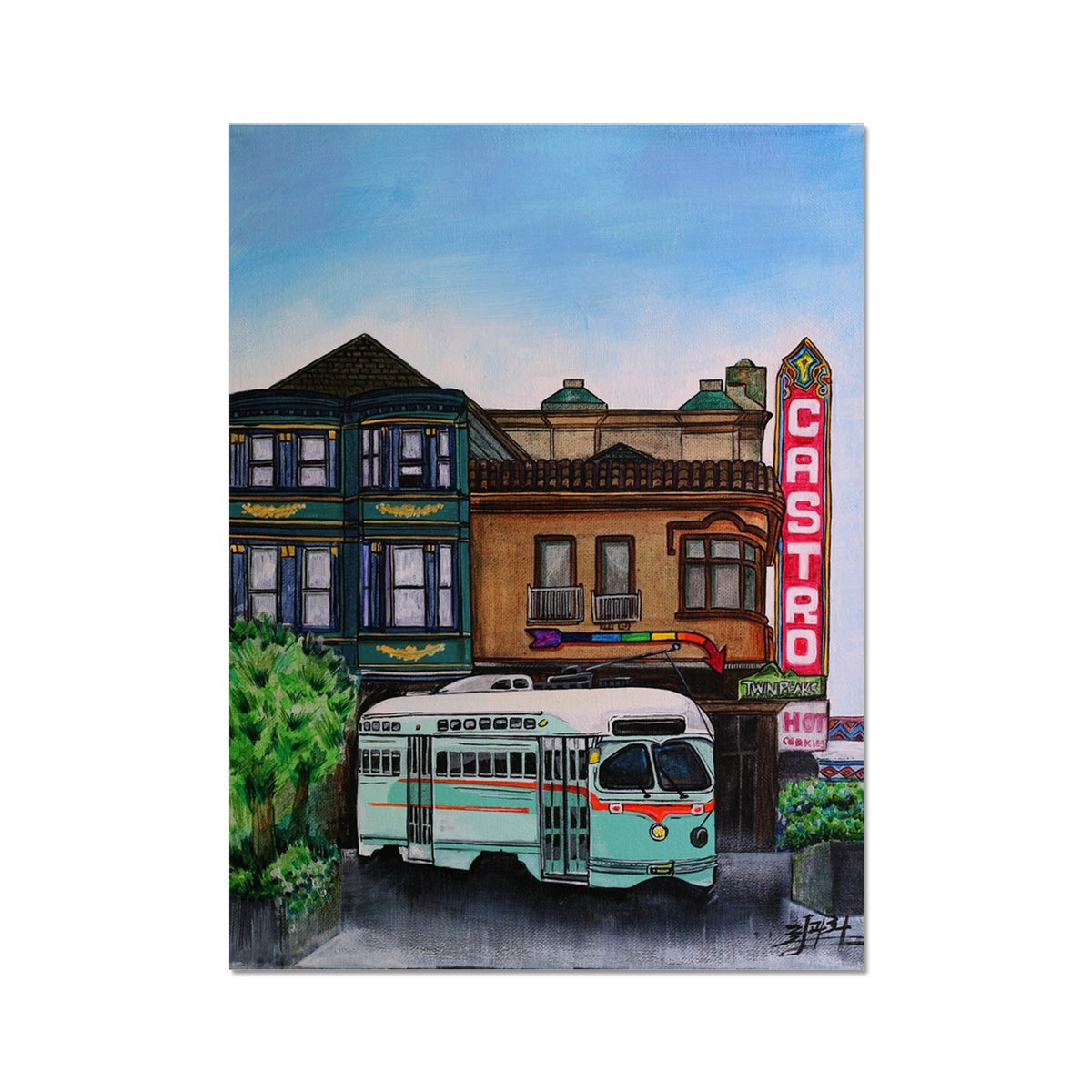 Castro theater + trolley Fine Art Print – Two bald guys art